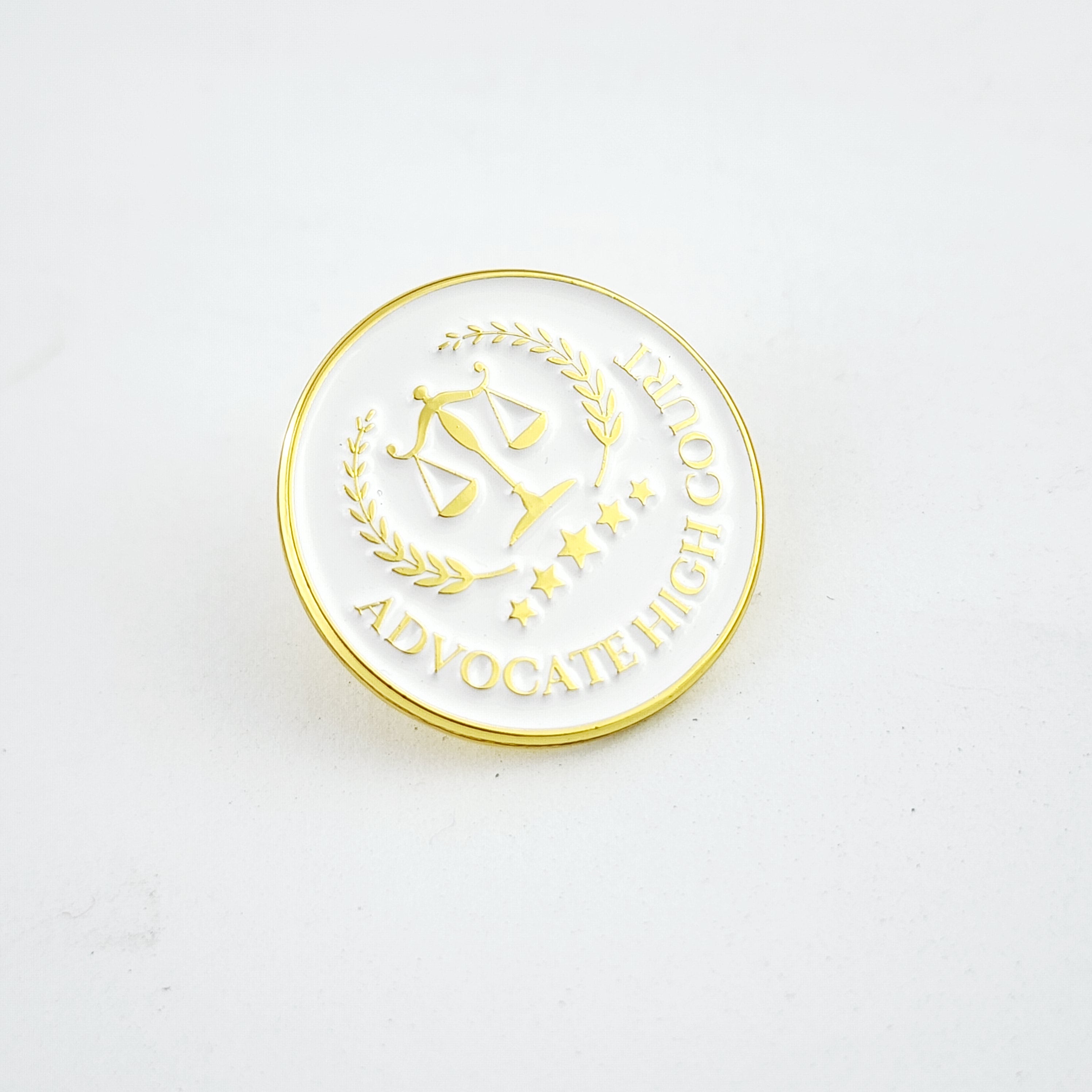 ADVOCATE HIGH COURT ENAMEL PIN - WHITE – The Brooch Hub