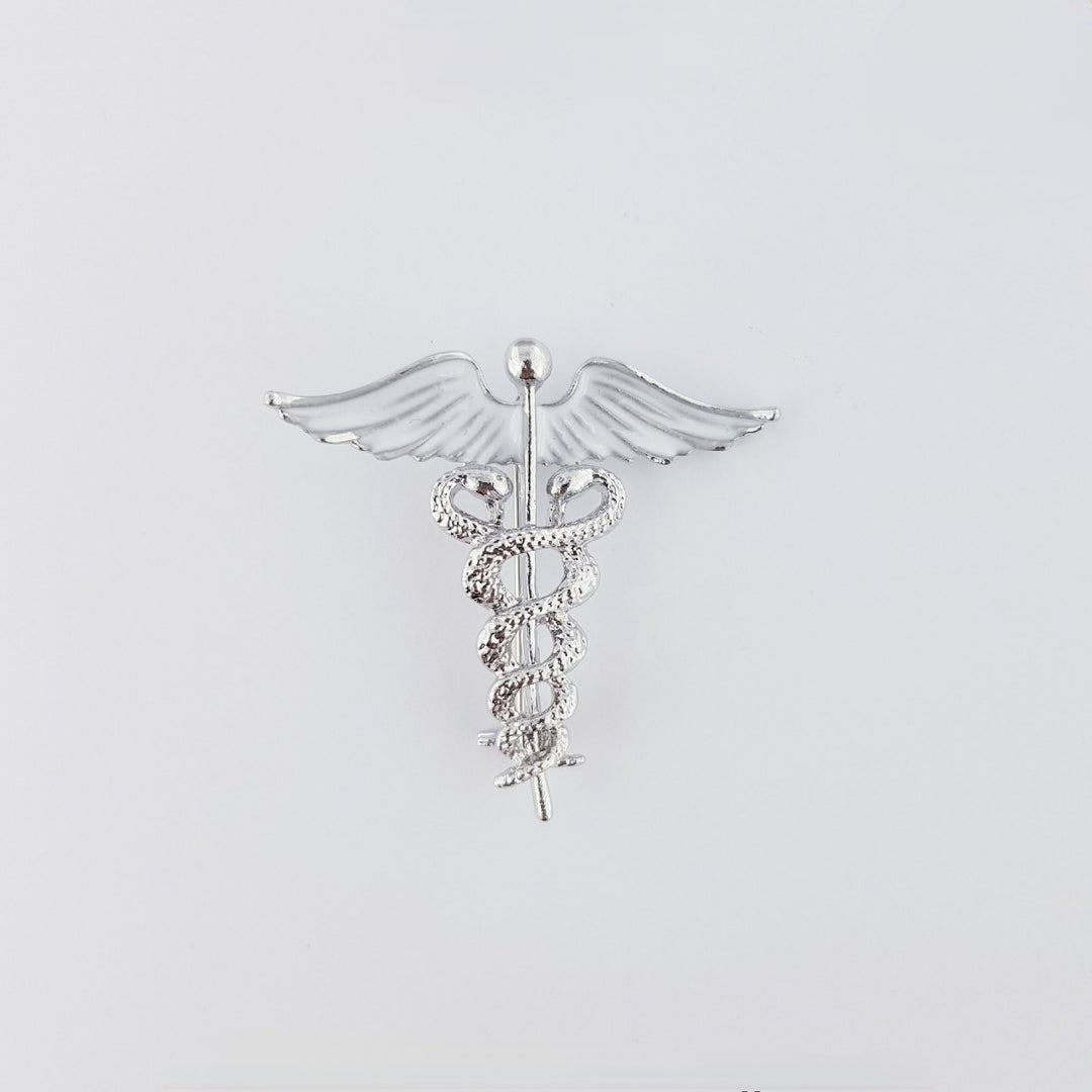 DOCTOR CADUCEUS - FRESH SILVER – The Brooch Hub