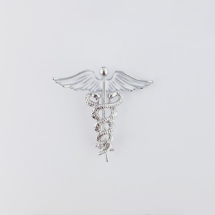DOCTOR CADUCEUS - FRESH SILVER – The Brooch Hub